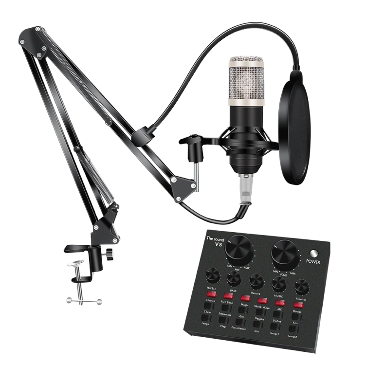 MICROPHONE + V8 MIX מקצועי כולל פילטרים ומיקסר – 938